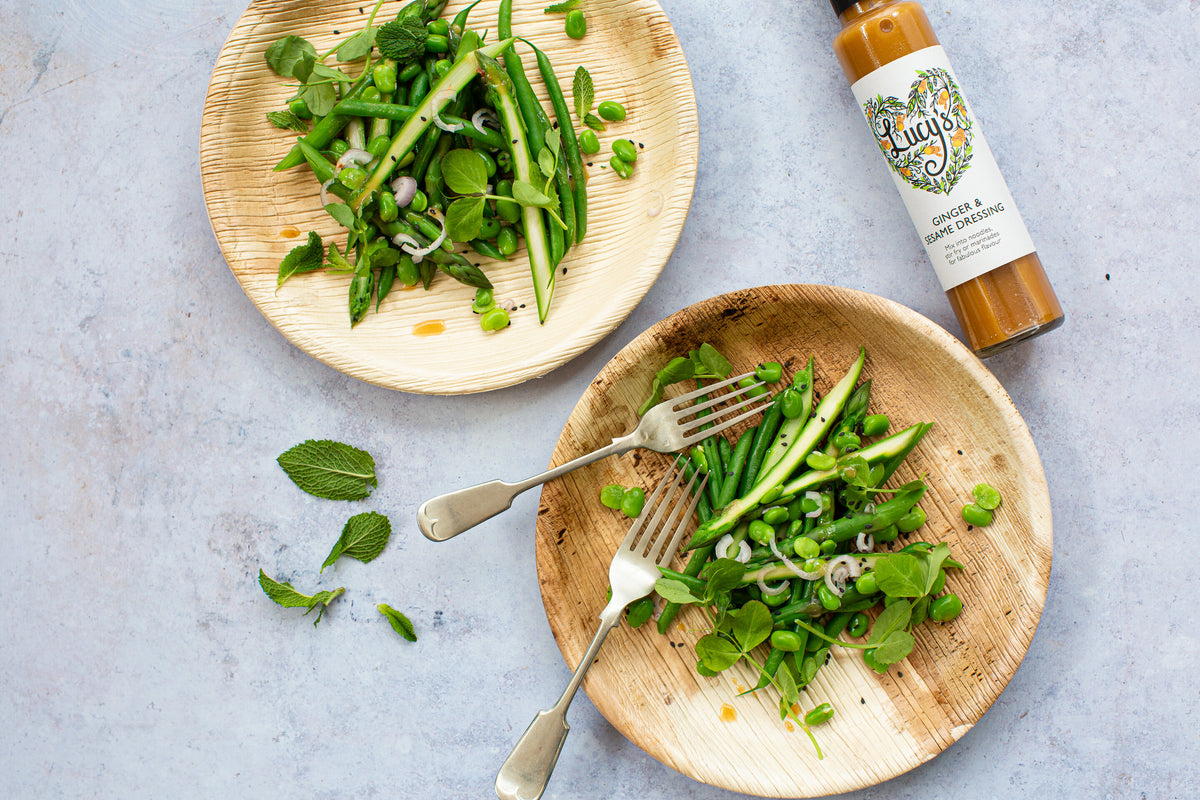 Spring Vegetable Salad with Lucy's Ginger and Sesame – Lucy's Dressings